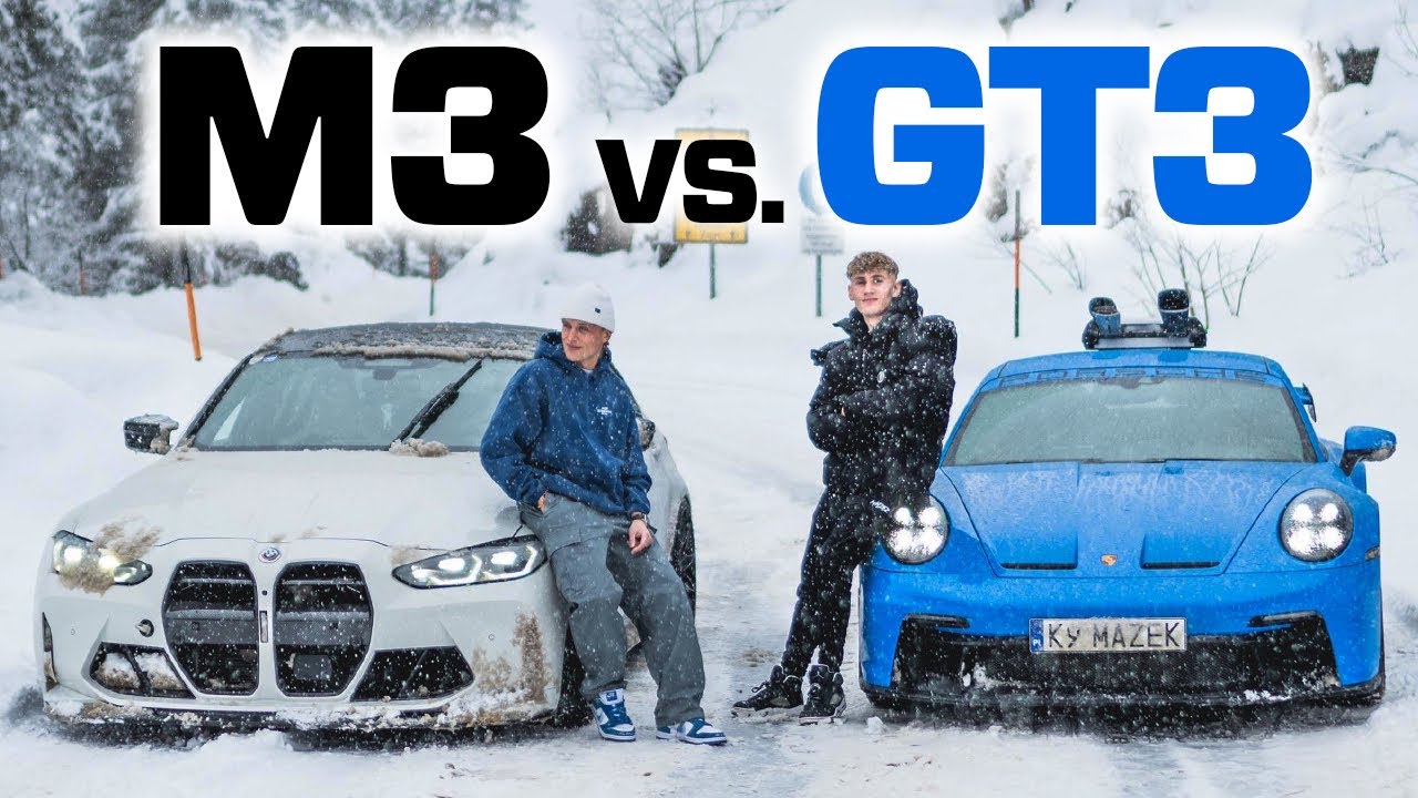 BMW M3 G80 vs. PORSCHE 992 GT3 DRIFTING IN SNOW - GONE SKIING! - YouTube