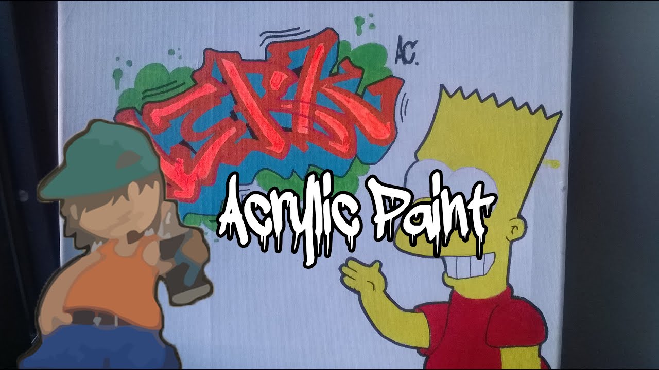 Merk Piece on canvas with Acrylic Paint - YouTube