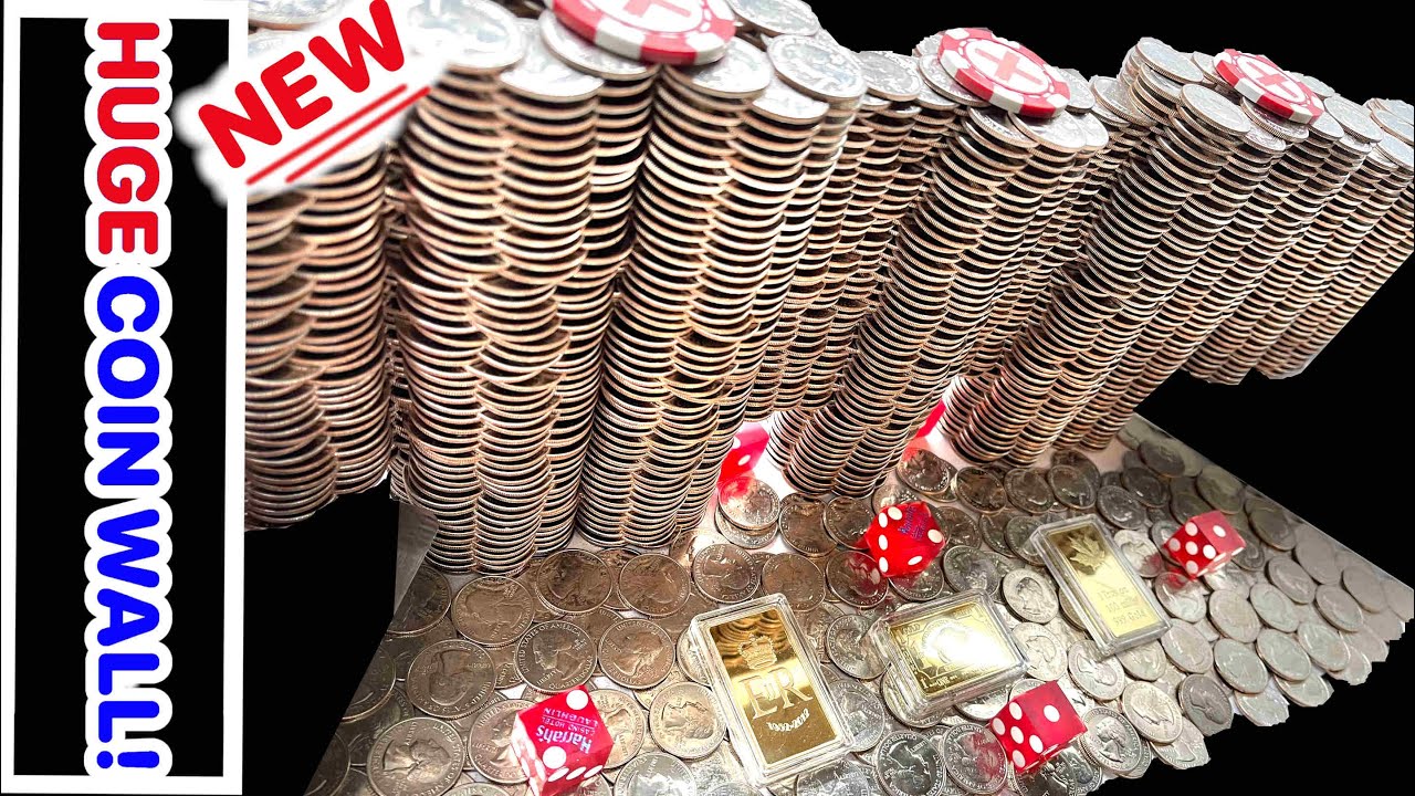 HUGE COIN WALL inside a Coin Pusher! Red Dice to Win! Giveaway! Jackpot ...