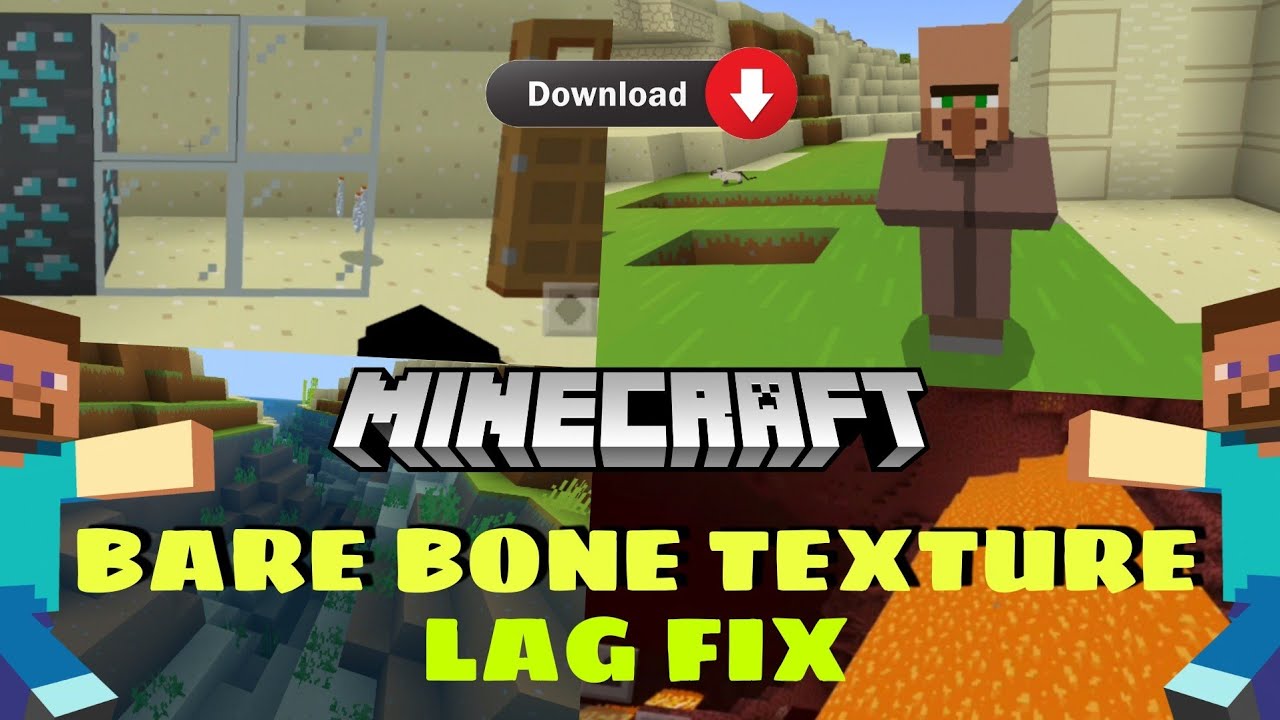 HOW TO DOWNLOAD BARE BONE TEXTURE PACK FOR MINECRAFT 1.18+ | LAG FIX ...