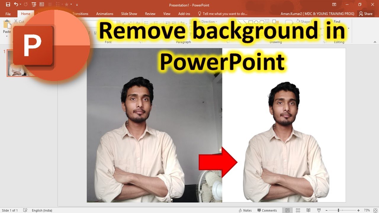 How to Remove Background of Photo in PowerPoint - YouTube