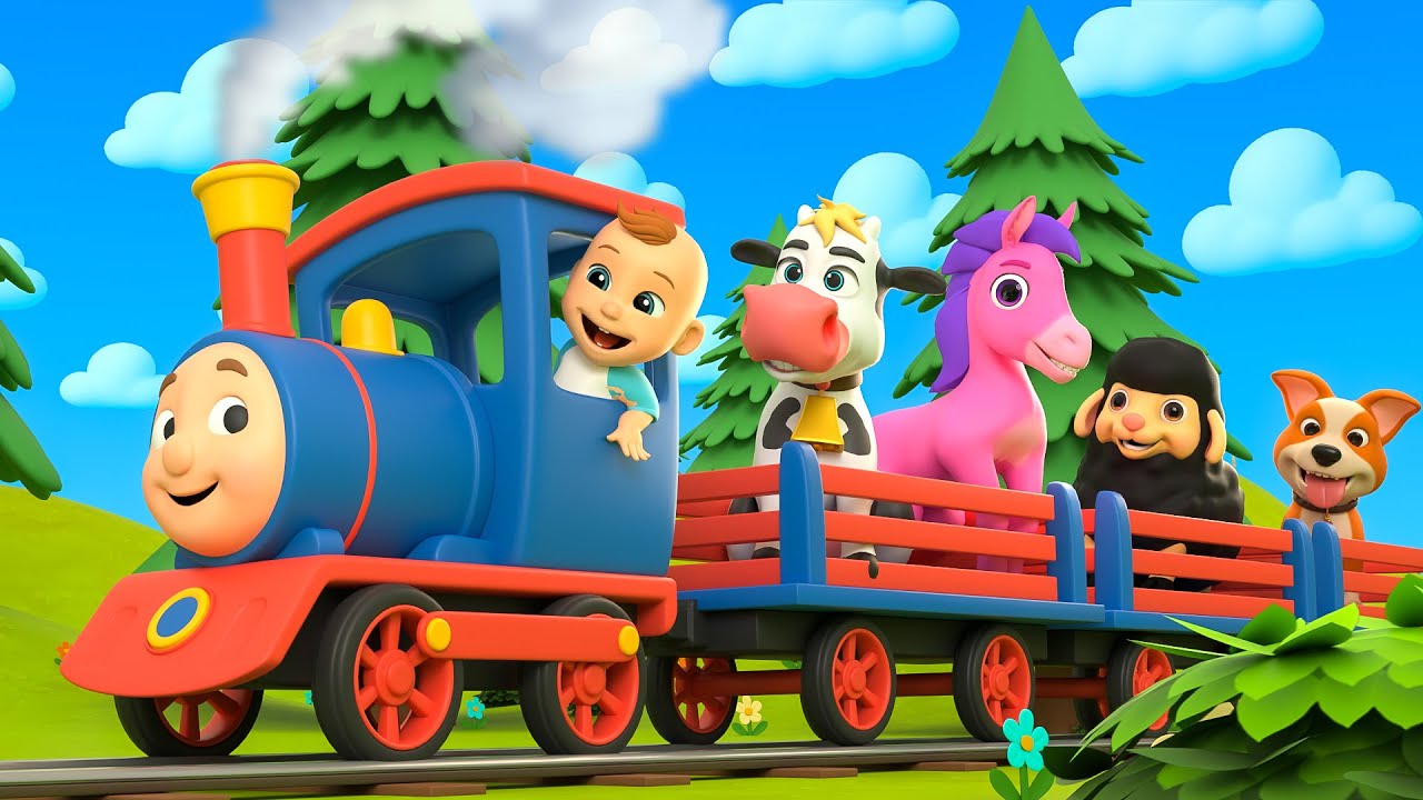 Learn Animals on the Colorful Toot Toot Kids Train | Animals Play on ...