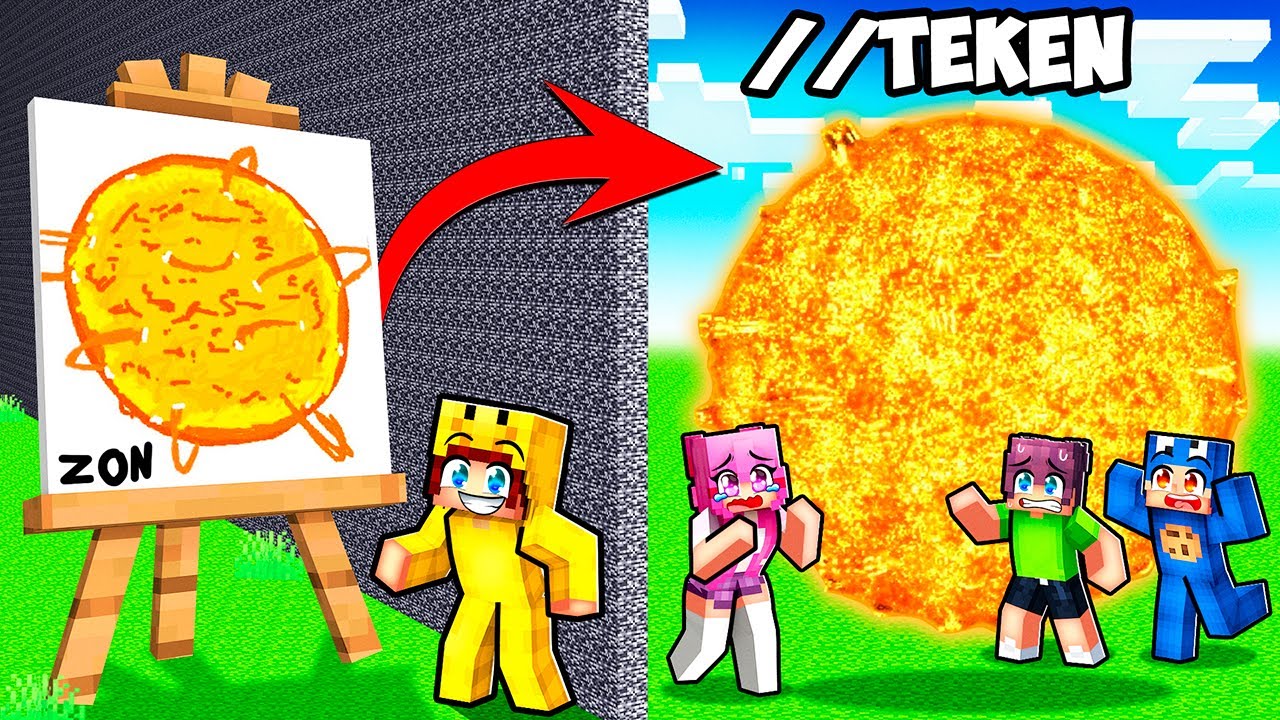 VALS Spelen Met TEKEN MOD In Een BOUW WEDSTRIJD! (Minecraft) - YouTube