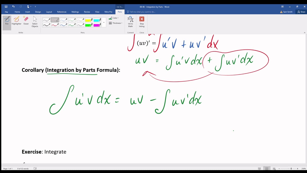 Calculus II - 45 - Intro to Integration by Parts - YouTube