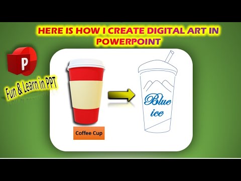 How to Make Digital Art in PowerPoint | Digital Sketching Coffee Cup ...