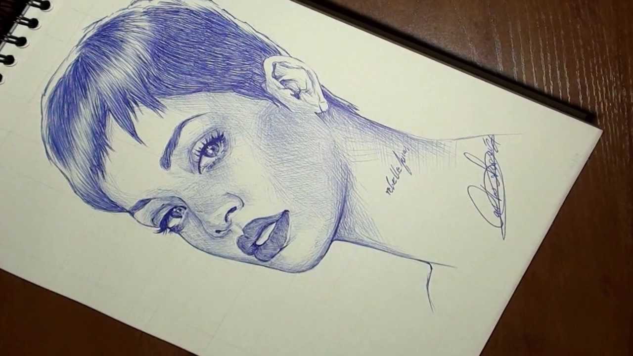 Cómo dibujar a Rihanna en 3 minutos timelapse (How to draw Rihanna in 3 ...