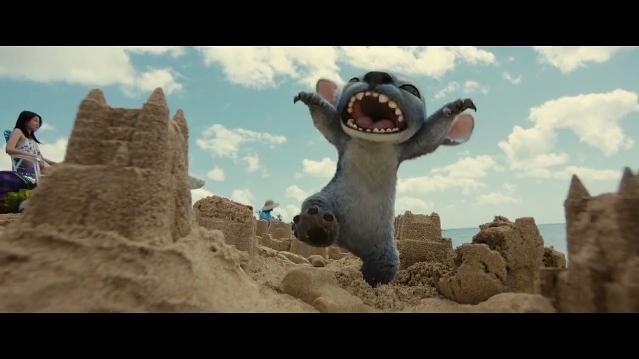 Stitch destroying sand castle scene | Hd quality| Lilo& Stitch ((2025 ...