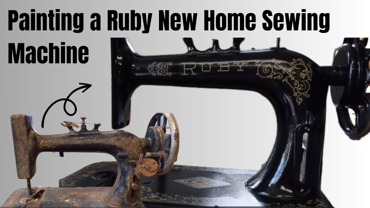 Painting an Antique Ruby New Home Sewing Machine - YouTube