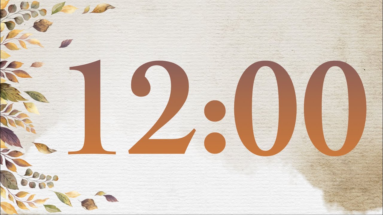 12 Minute Fall Watercolor Timer (Piano Tones at End) - YouTube