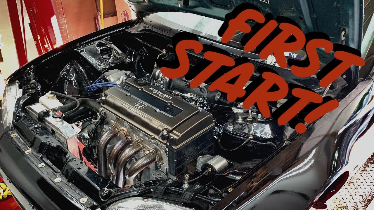 High Compression B20VTEC | First Start Up! - YouTube