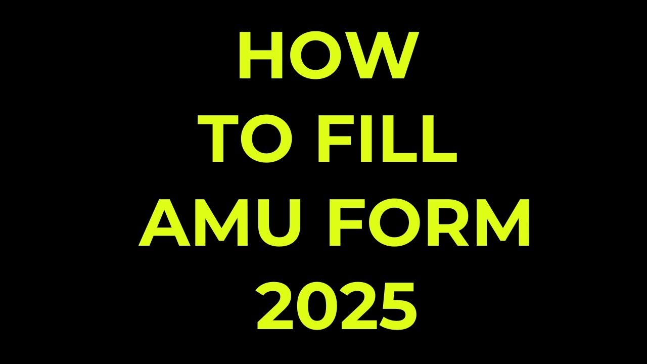 How to fill AMU Forms 2025 | AMU Form Filling - YouTube