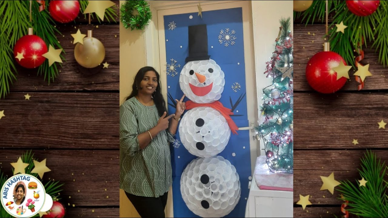 DIY SNOWMAN WITH PLASTIC CUPS | CHRISTMAS CRAFTS | CRAFT IDEA | - YouTube