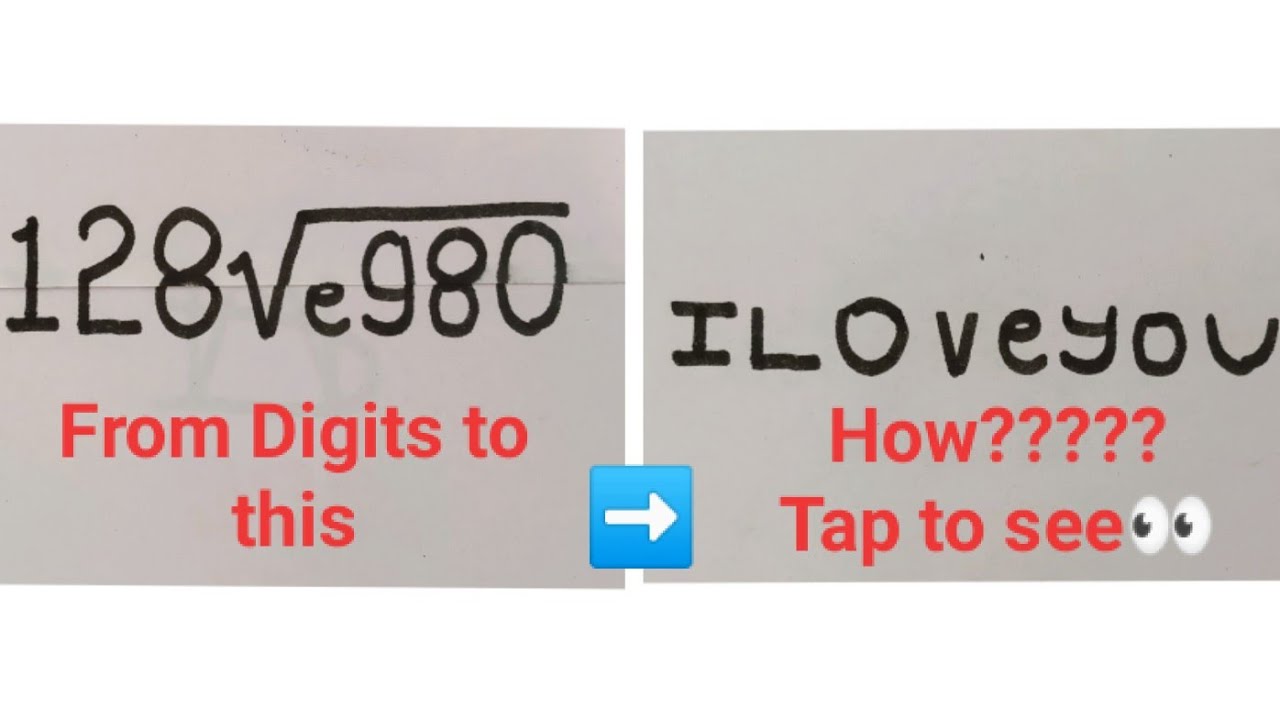 Trick to Write i Love you | Using digits | Best for beginners | Easy ...
