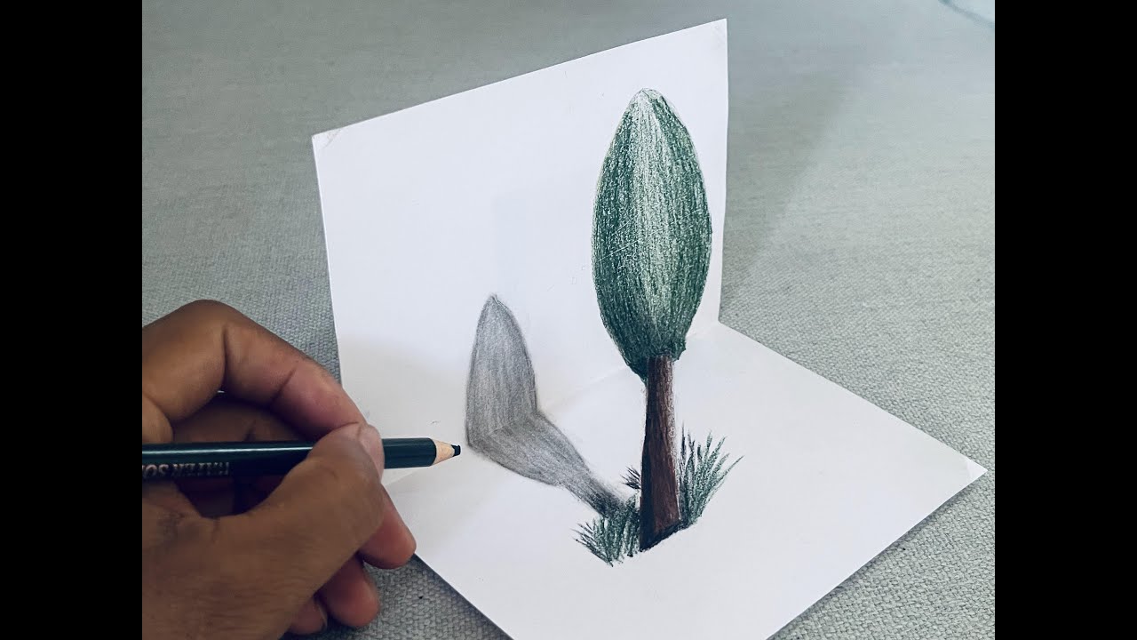 easy draw 3d Trick Art on paper for beginners, how to draw 3D Trick Art ...