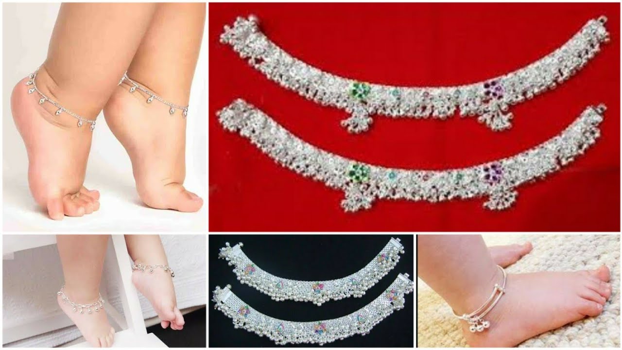 Latest baby leg chain designs/cute silver baby leg chain designs🤩 - YouTube