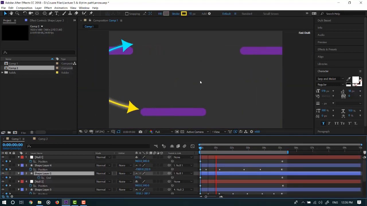 After effects: arrow animaion شرح - YouTube