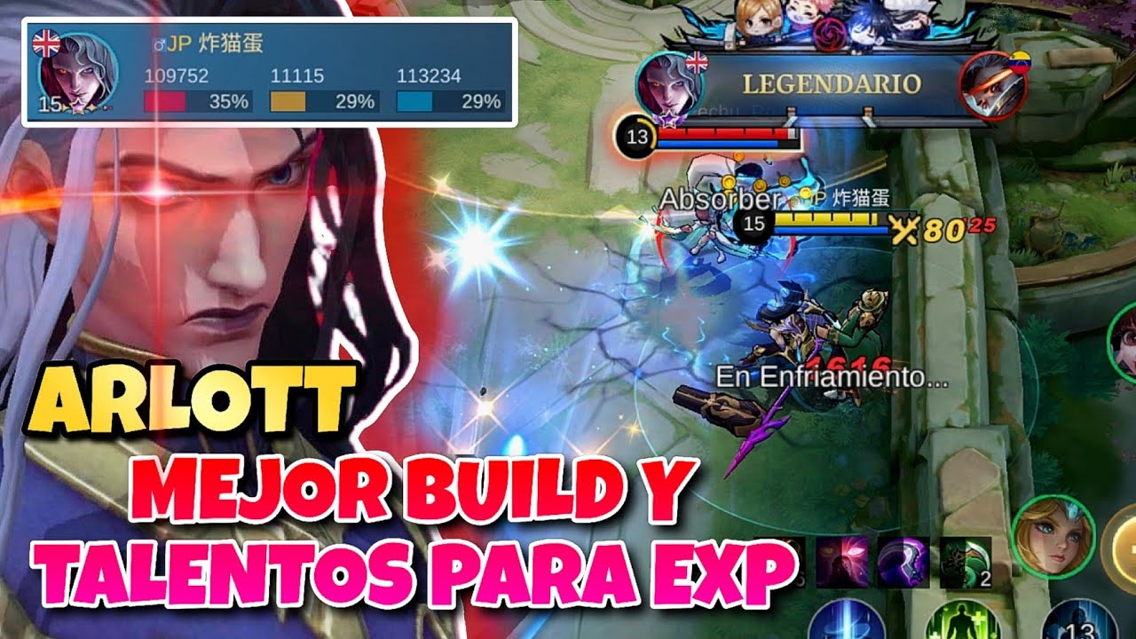 MEJOR BUILD Y EMBLEMAS PARA ARLOTT EXP MLBB ESPAÑOL - YouTube