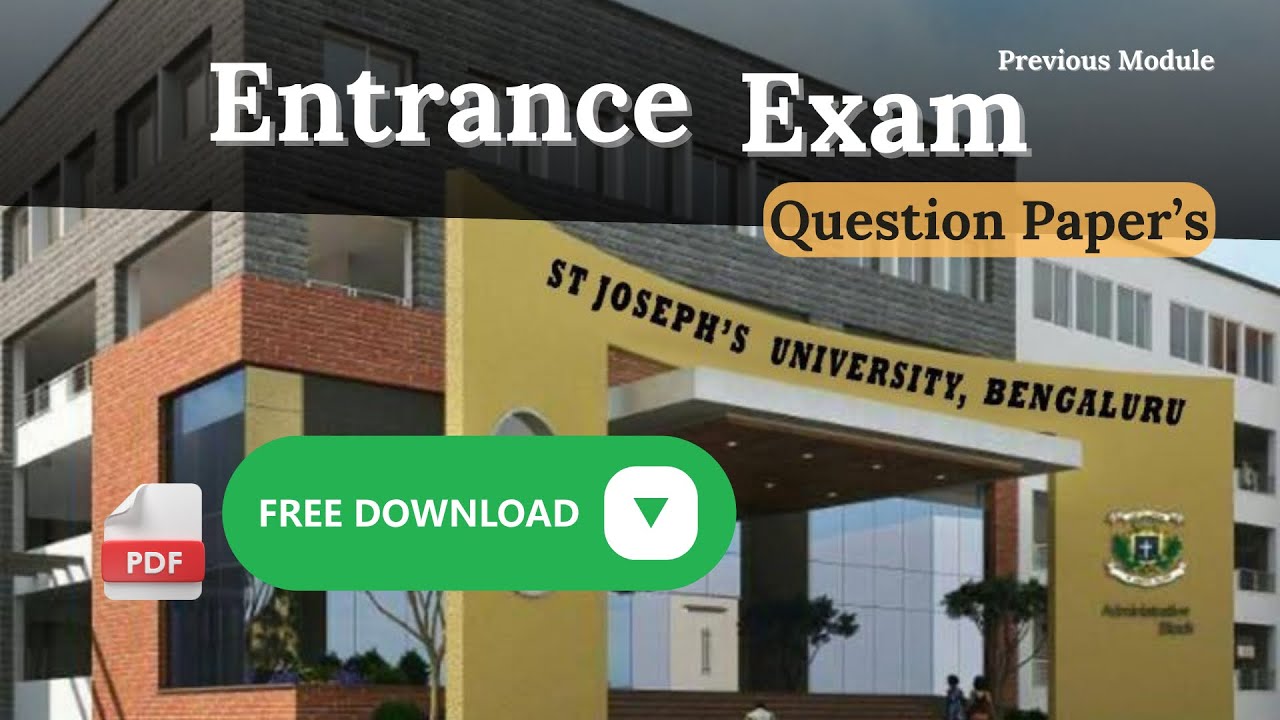 ST JOSEPHS UNIVERSTY | SJU - Entrance exam | Question papers ...