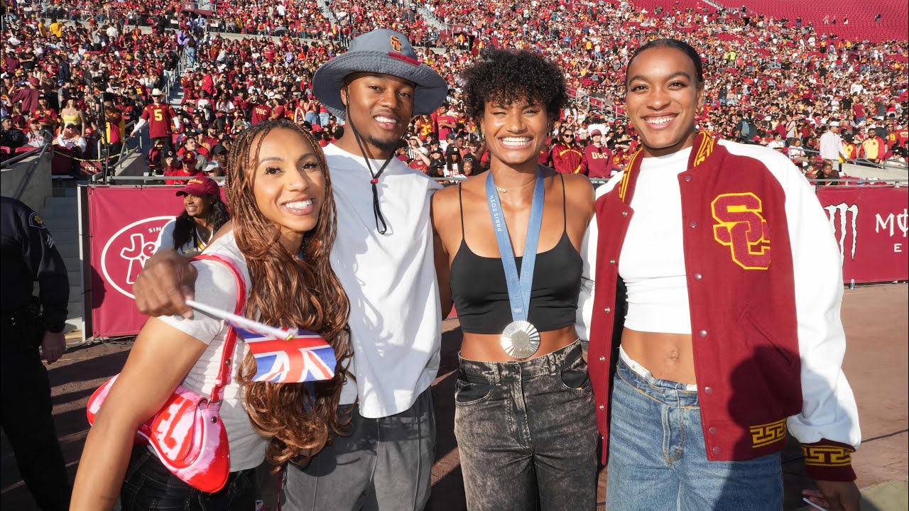 USC Track and Field Olympic recognition vlog at fb homecoming game ...