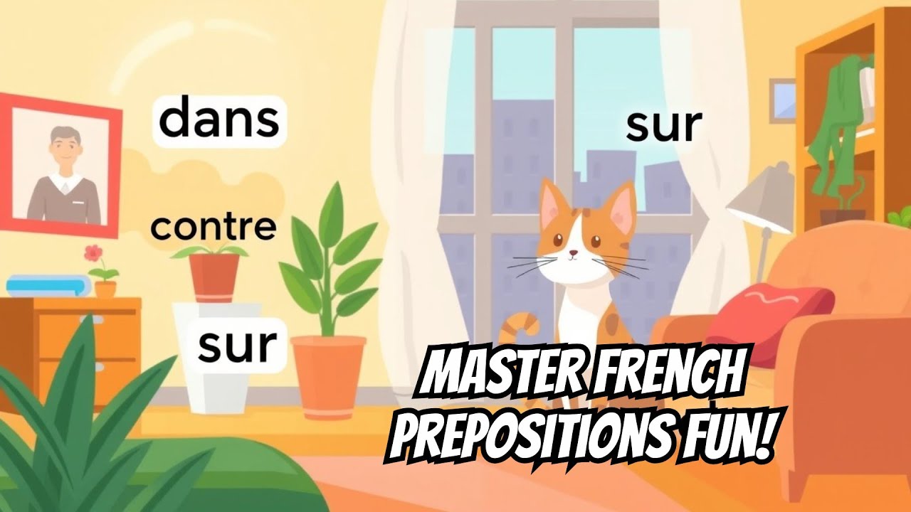 [dans, sur, sous, dessus, contre, etc.] French prepositions in, on ...