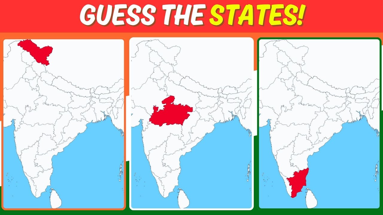 Guess The Indian State From The Map | India Map Quiz - YouTube