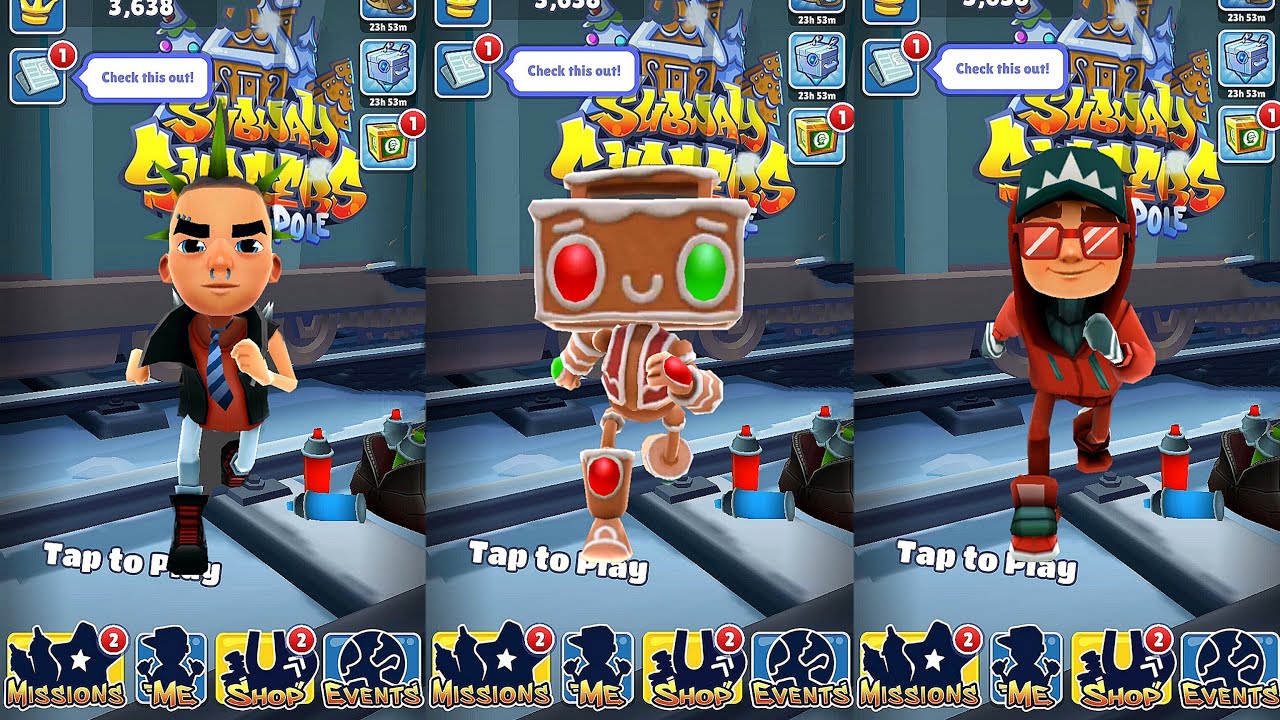 Subway Surfers Run Game : 3 Characters Run - Spike, GingerBot, Jake ...