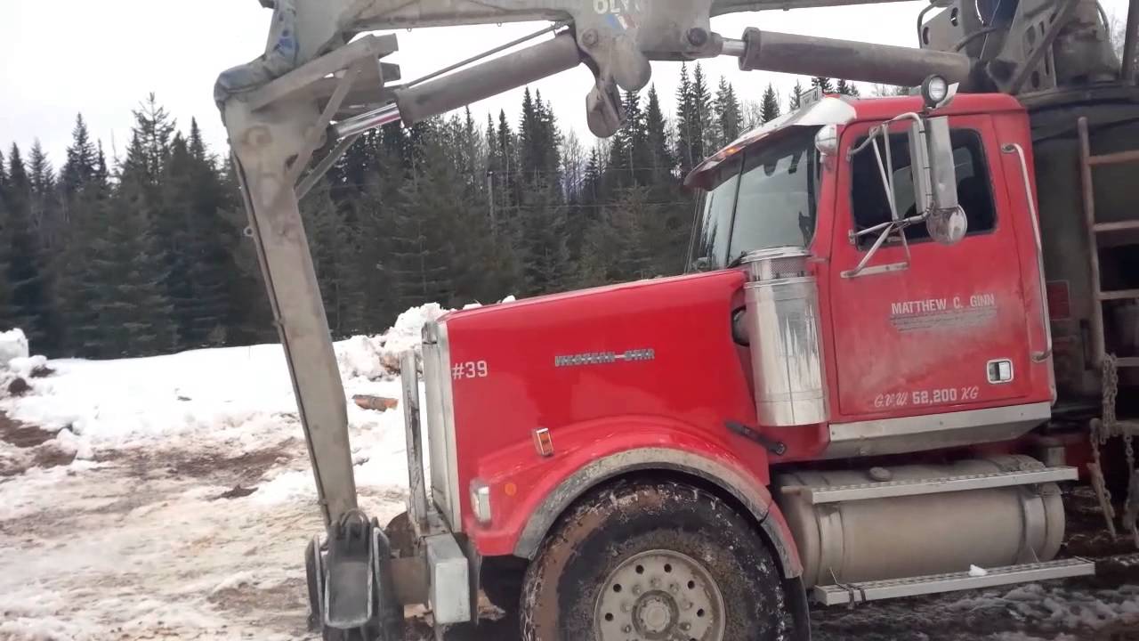 Logs Arriving @ The Mill with Self Load Load Log Truck 1 of 3 - YouTube