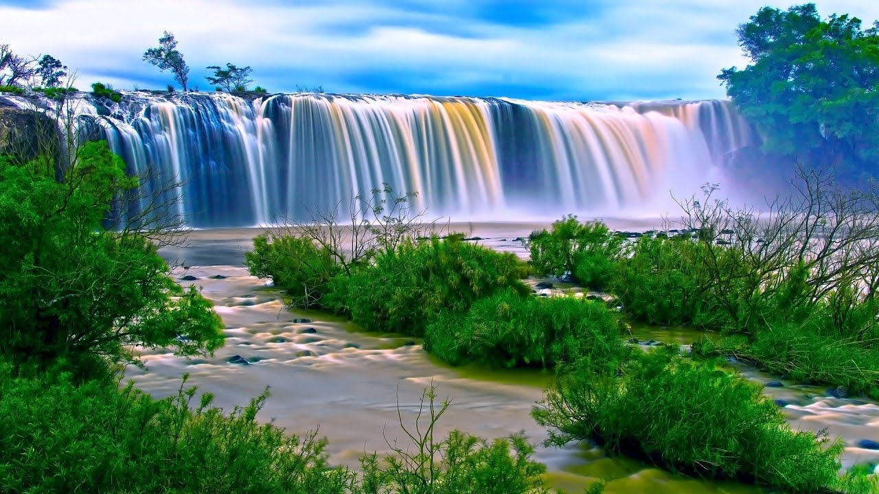 1 HOUR Waterfall Slideshow with Ambient Music and Nature Sound ...