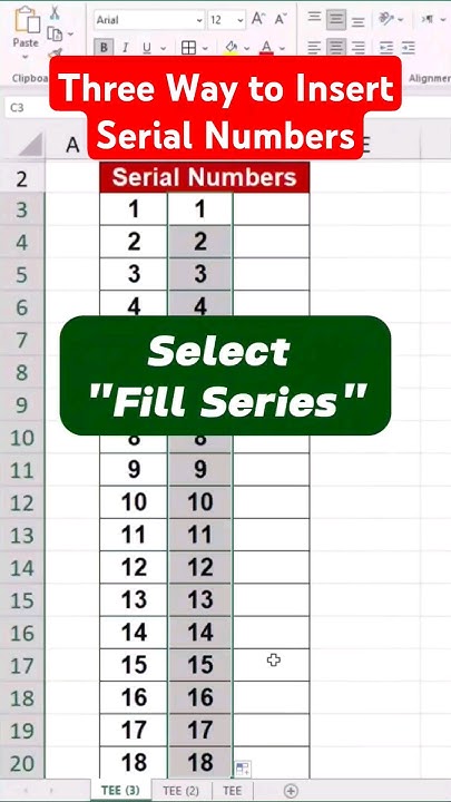 Serial Number Tricks In Excel 😲🔥exceltips Exceltech Data Shorts Youtube