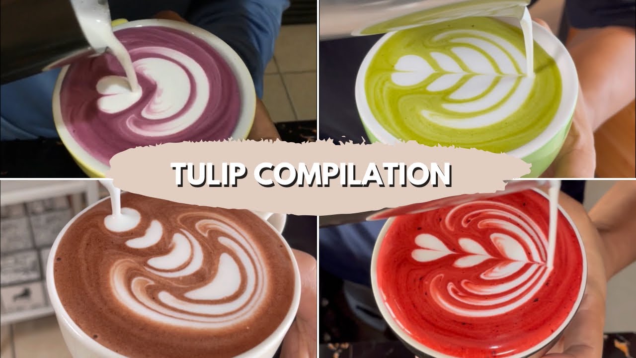 LATTE ART TULIP COMPILATION - YouTube