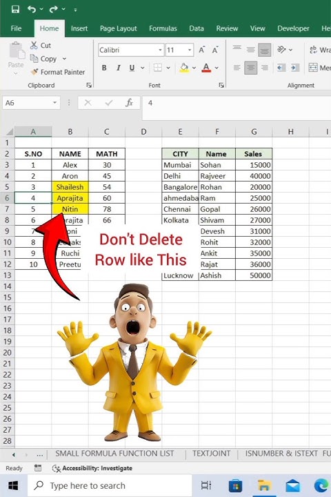 Excel Trick|| Row delete kaise kre #exceltricks #excelshortcuts - YouTube