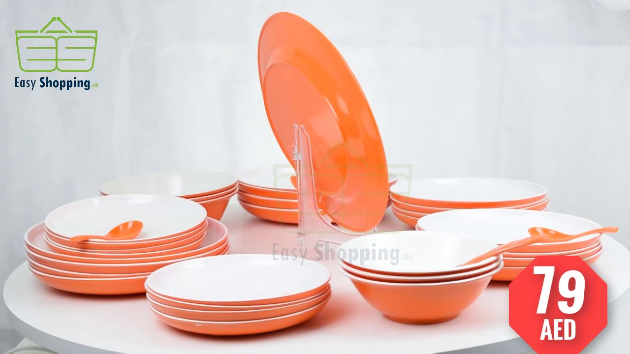 35pc melamine dinner set - YouTube