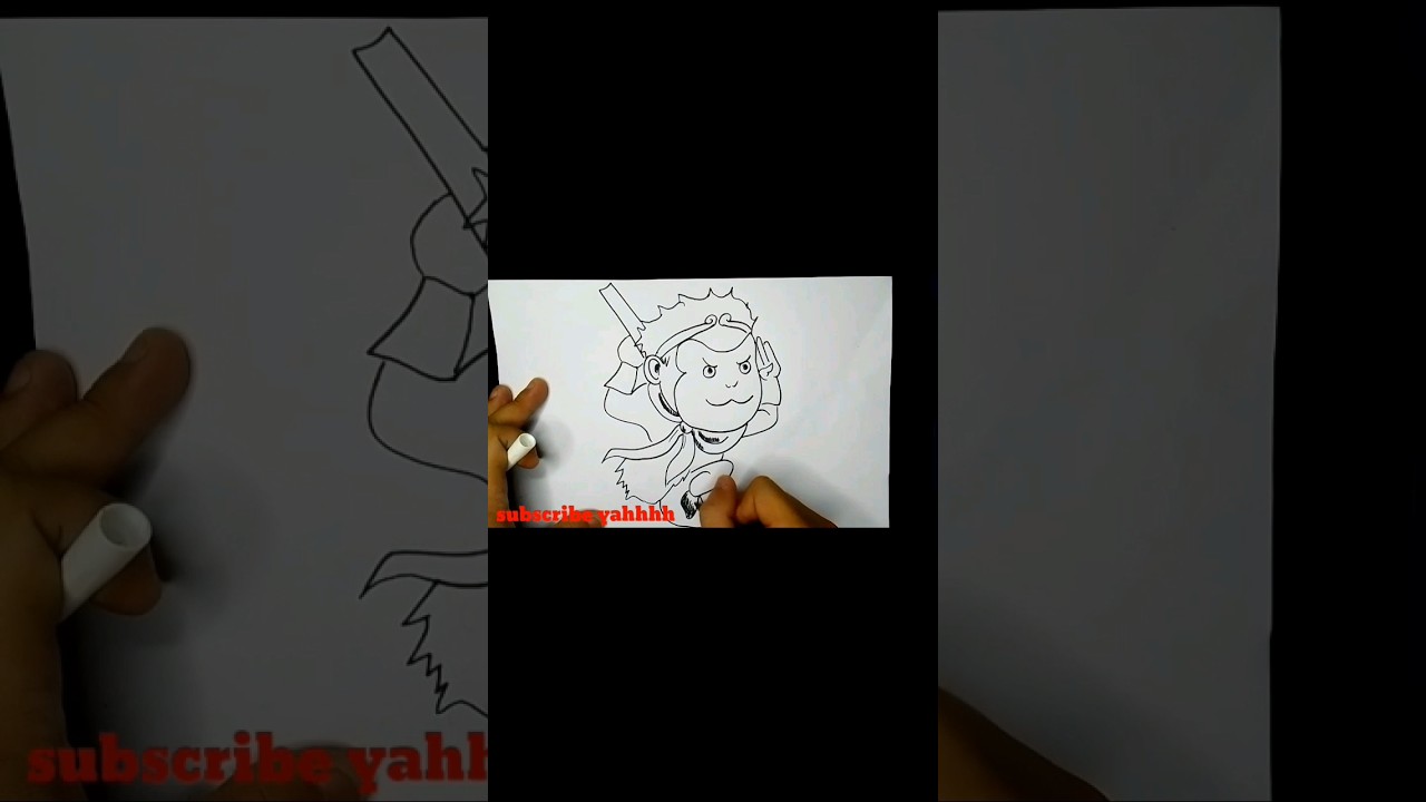 menggambar kera sakti versi kartun mudah banget - YouTube