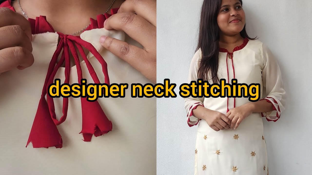 designer neck stitching | neck easy design| tutorial | - YouTube
