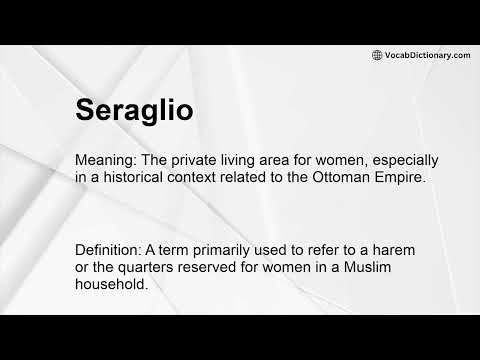 Seraglio Meaning - YouTube