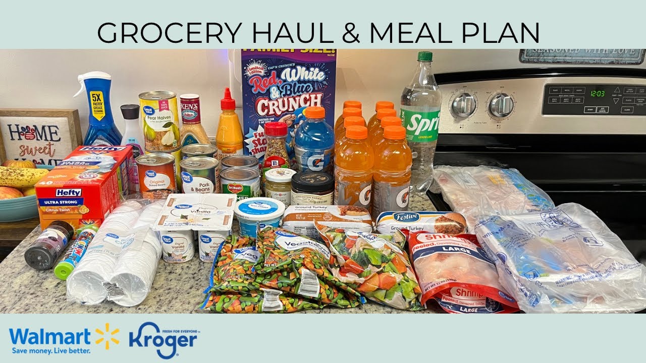 GROCERY HAUL & MEAL PLAN | BUDGET FRIENDLY | WALMART GROCERY PICKUP ...