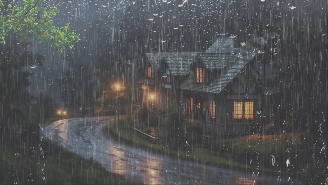 Heavy Rain at Night Peaceful to Sleep - Sleep with Rain Falling on the ...