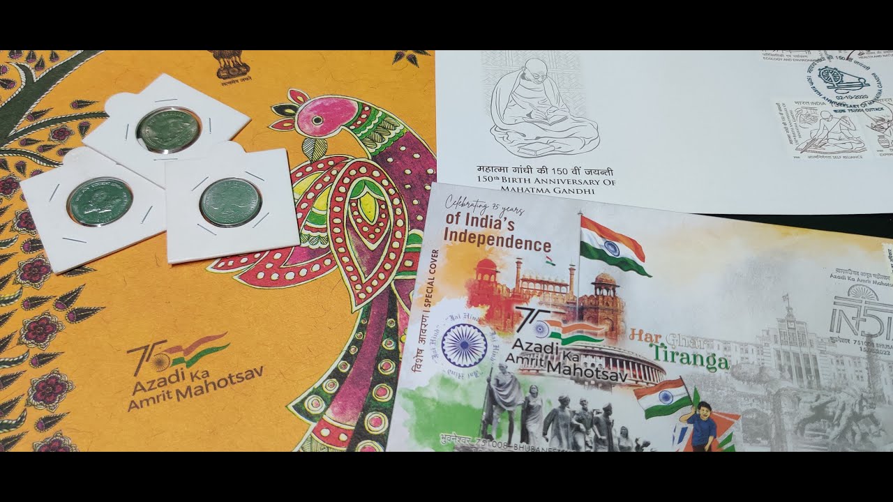 RARE 50PS COIN & 5RS COINS // PERSONALIZED STAMP SHEET // DURGA PUJA ...