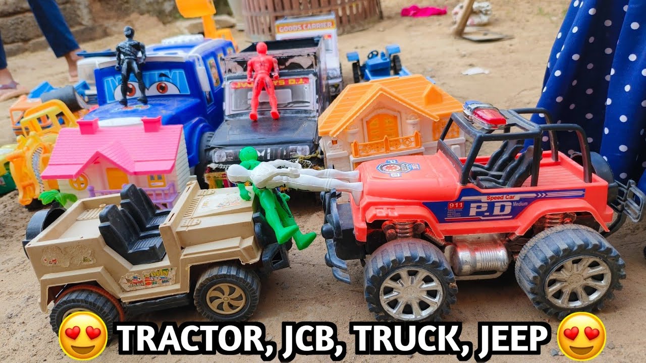 TRAIN JCB TOY CARTOON TOY HELICOPTER KA VIDEO CAR, BUS, TRACTOR, CRANE ...