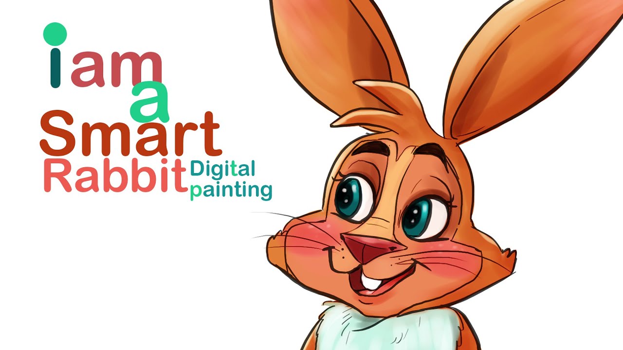 How to draw a SMART RABBIT🐽🐽🐖🕶👍 #digitaldrawing #photoshop - YouTube