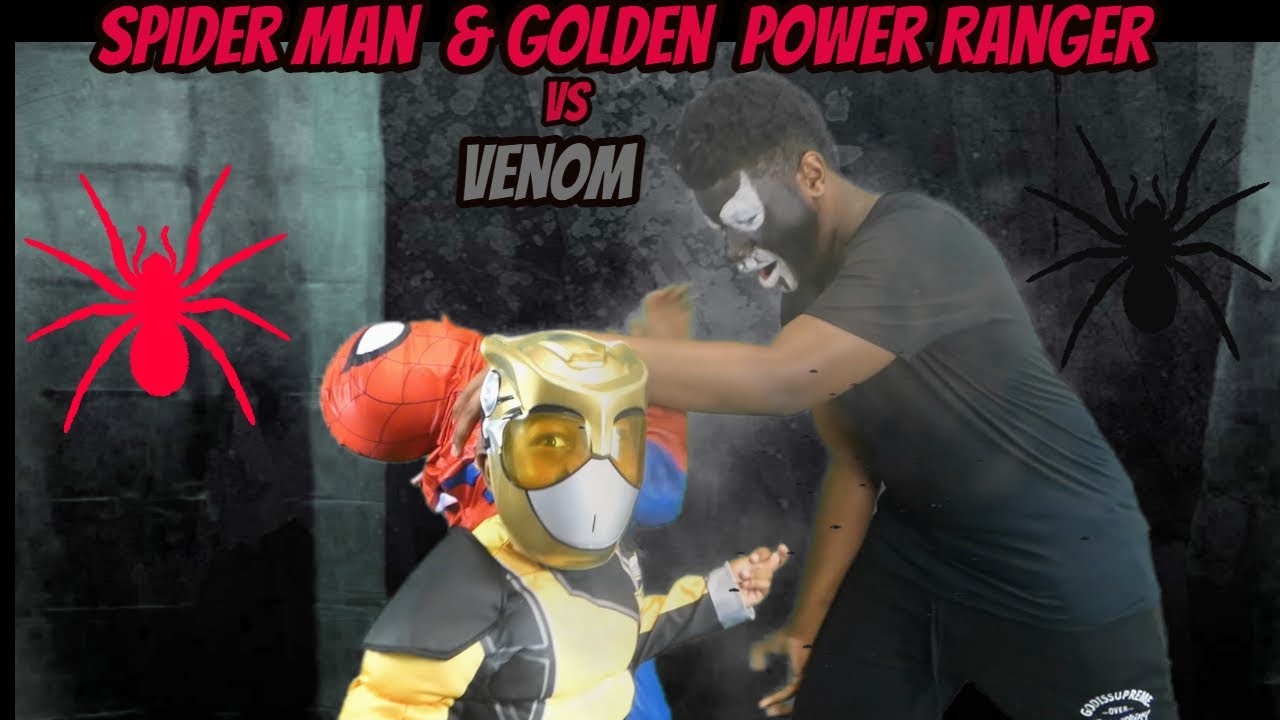 Spider-Man and Golden Power Ranger Team-up to Battle Venom - YouTube