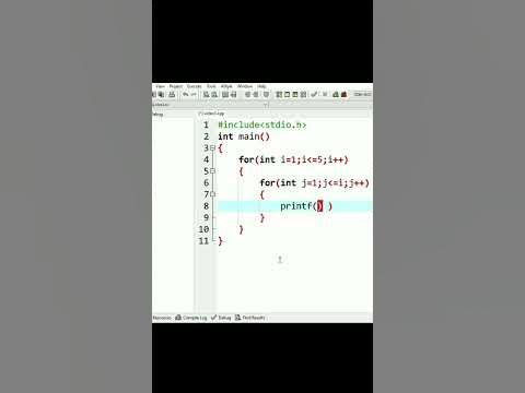 pattern printing in c language numeric pattern printing in c #shorts - YouTube