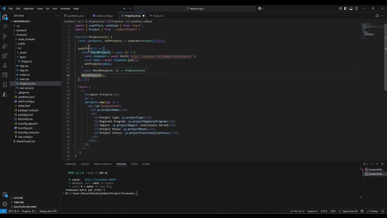 (React & .NET) Water Project, Phase 01 - 09 - Consuming JSON - YouTube