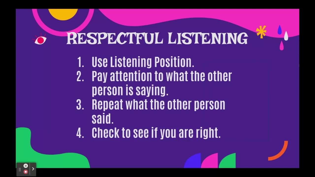 Lesson 3 Respectful Listening Grades 6-8 - YouTube