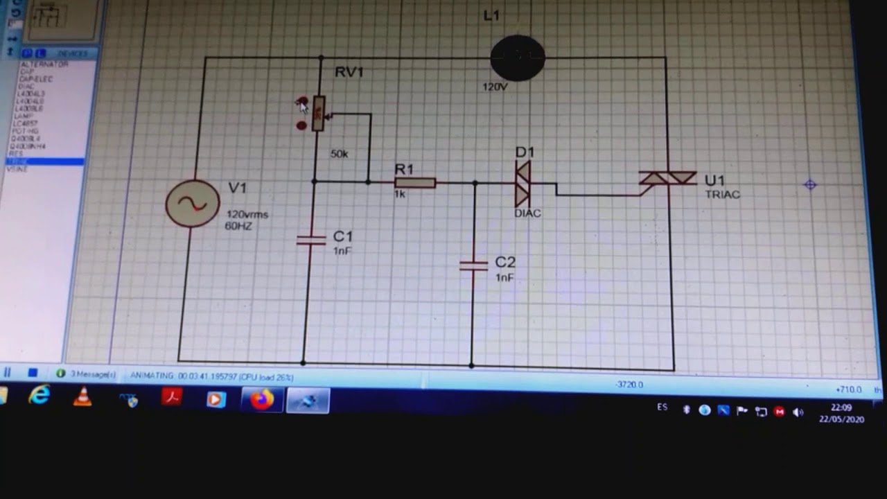 Circuito electrónico Dimmer Usando Triac - YouTube
