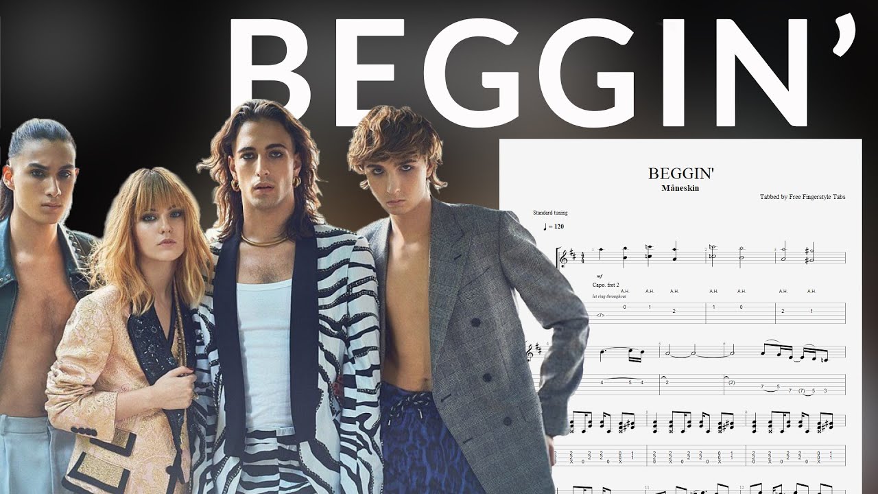 [FREE TABS] Beggin' - Måneskin (Fingerstyle Guitar Tabs) - YouTube