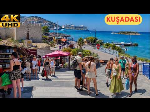 KUSADASI CENTRE BAZAAR IS OVERFLOWING! PIGEON ISLAND |4K| PUBLIC BEACH | WALKİNG TOUR | JUNE 2026