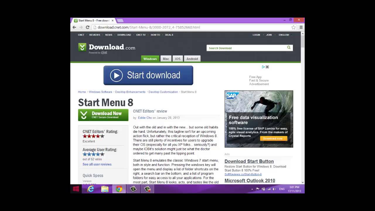 How To Get Home Button On Windows 8, 8.1 - YouTube