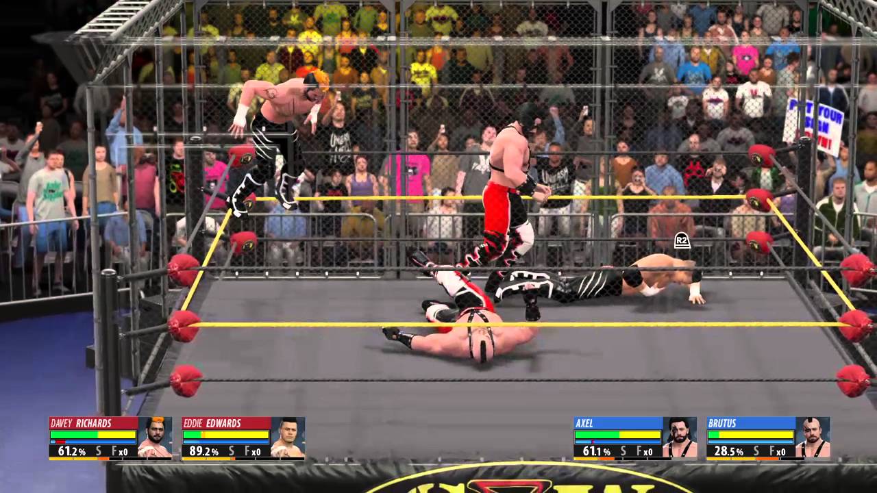 The wolves vs the wasteland tag team championship steel cage WWE 2K16 ...