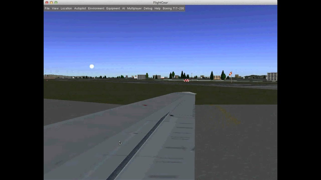 Flight Gear Boeing 717-200 Landing Wing View - YouTube